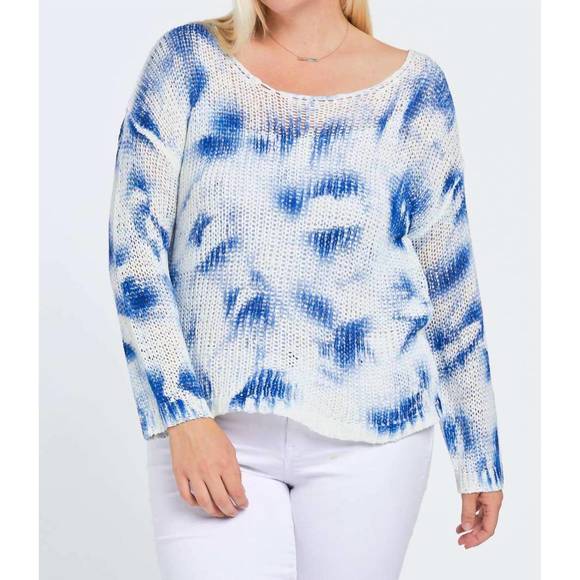 DAVI & DANI | Sweaters | New Davi Dani Round Neck Sweater In Bluewhite ...